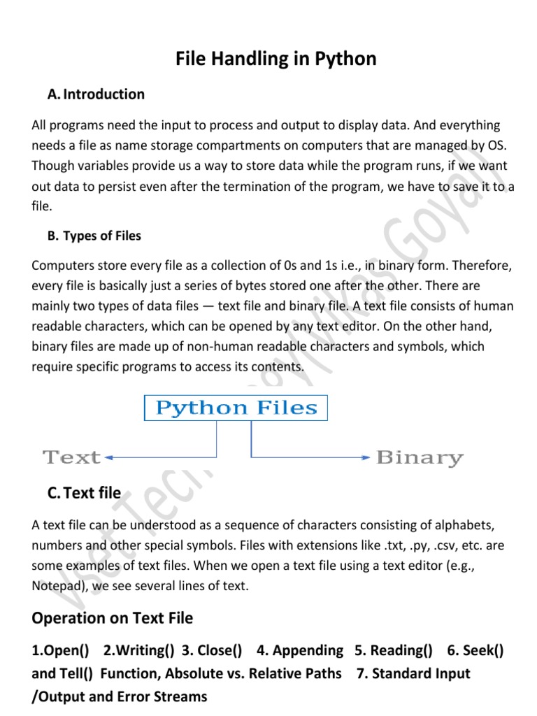 File Handling in Python | PDF | Computer File | Information Technology