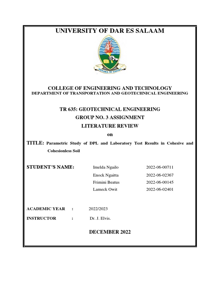 Group 3 - Parametric Study of DPL and Laboratory Test Results | PDF ...
