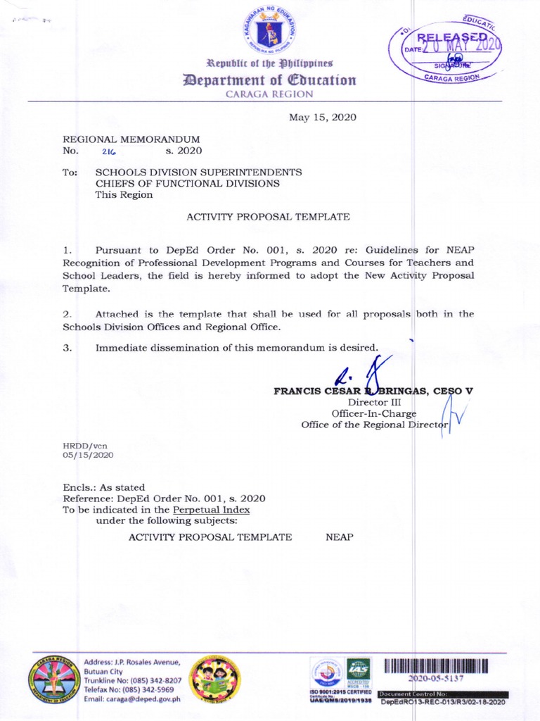 Deped Activity Proposal Template | PDF