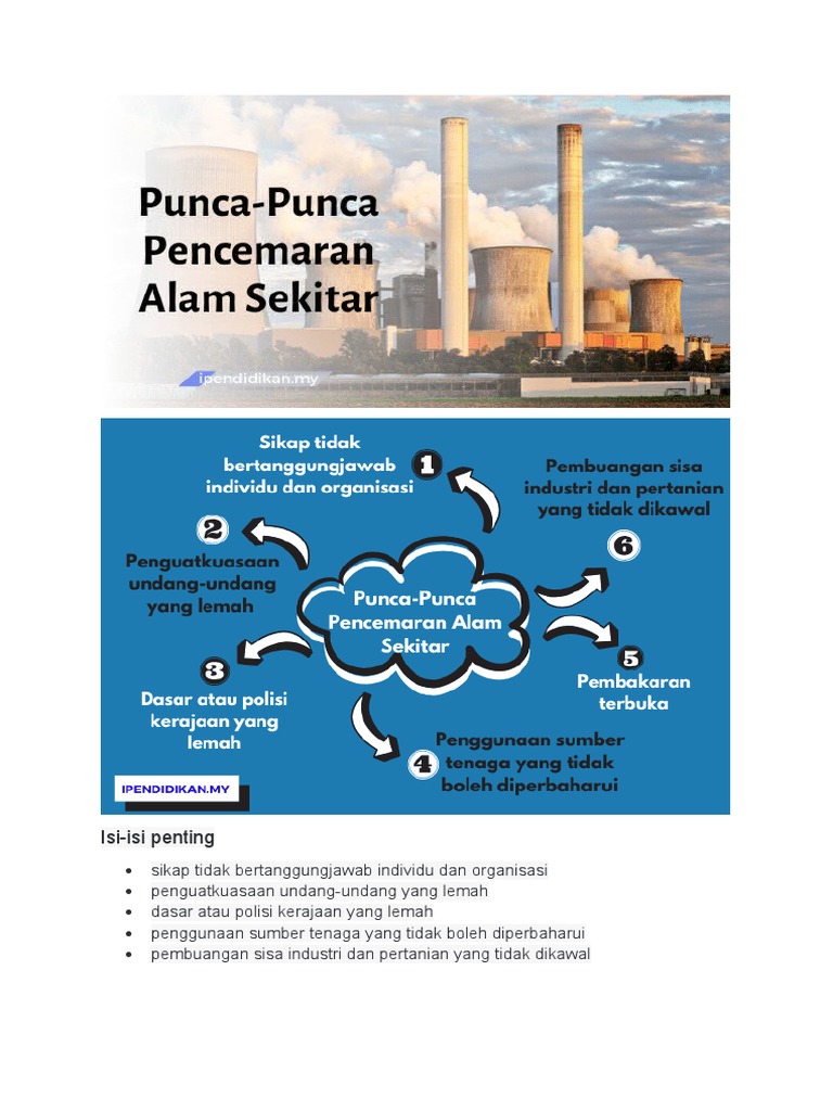 Punca Punca Pencemaran Alam Sekitar | PDF