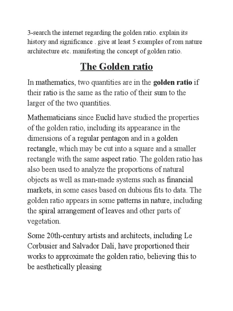 The Golden Ratio | PDF