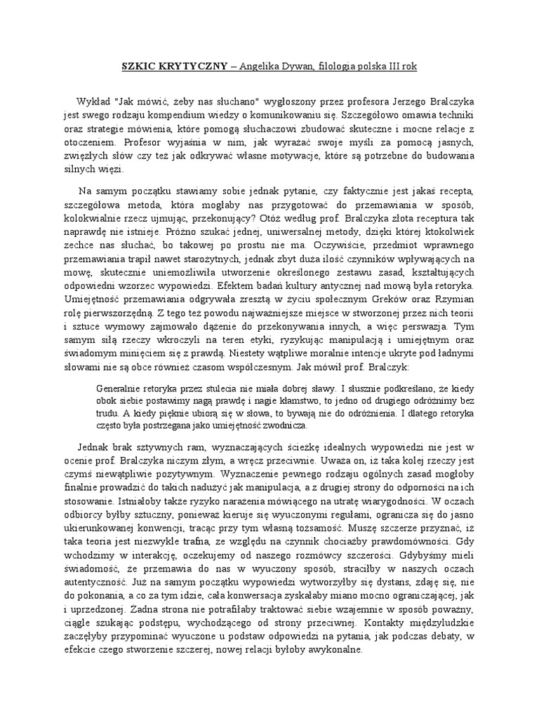 Szkic Krytyczny | PDF
