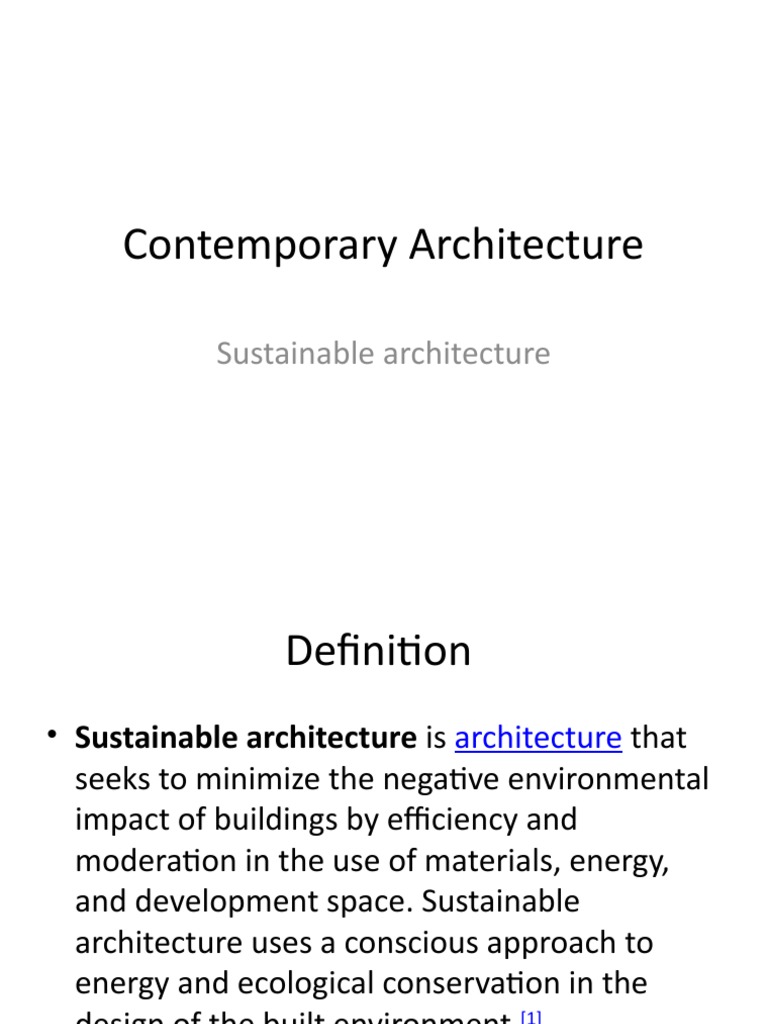 Sustainable Architecture | PDF