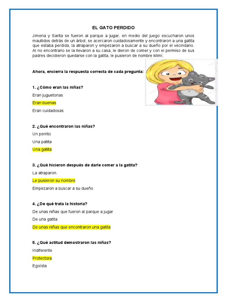 Ingeles El Gato Perdido | PDF