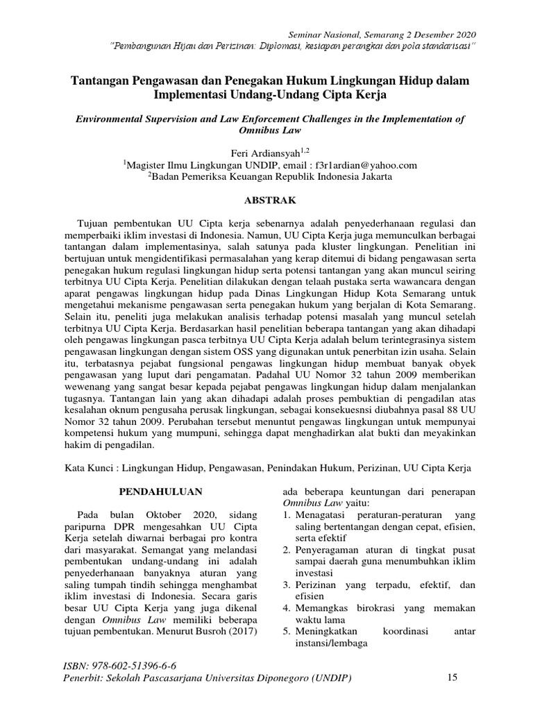 Feri Ardiansyah Tantangan Pengawasan Dan Penegakan Hukum Lingkungan ...