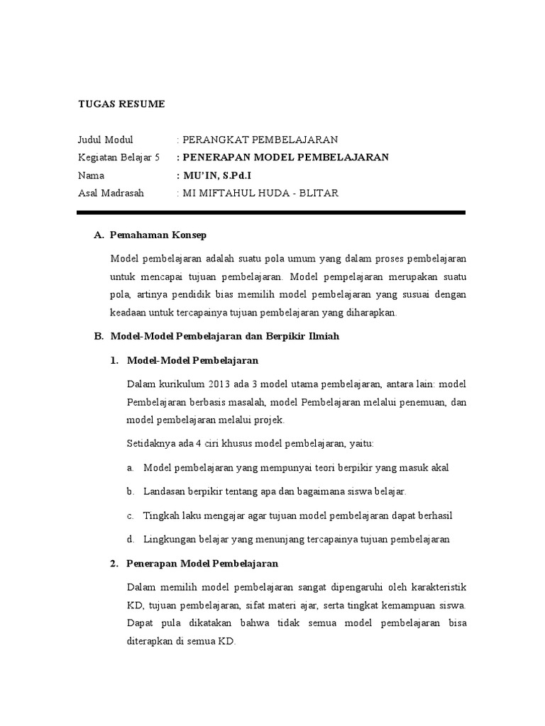 Resume Lokakarya KB 5 | PDF