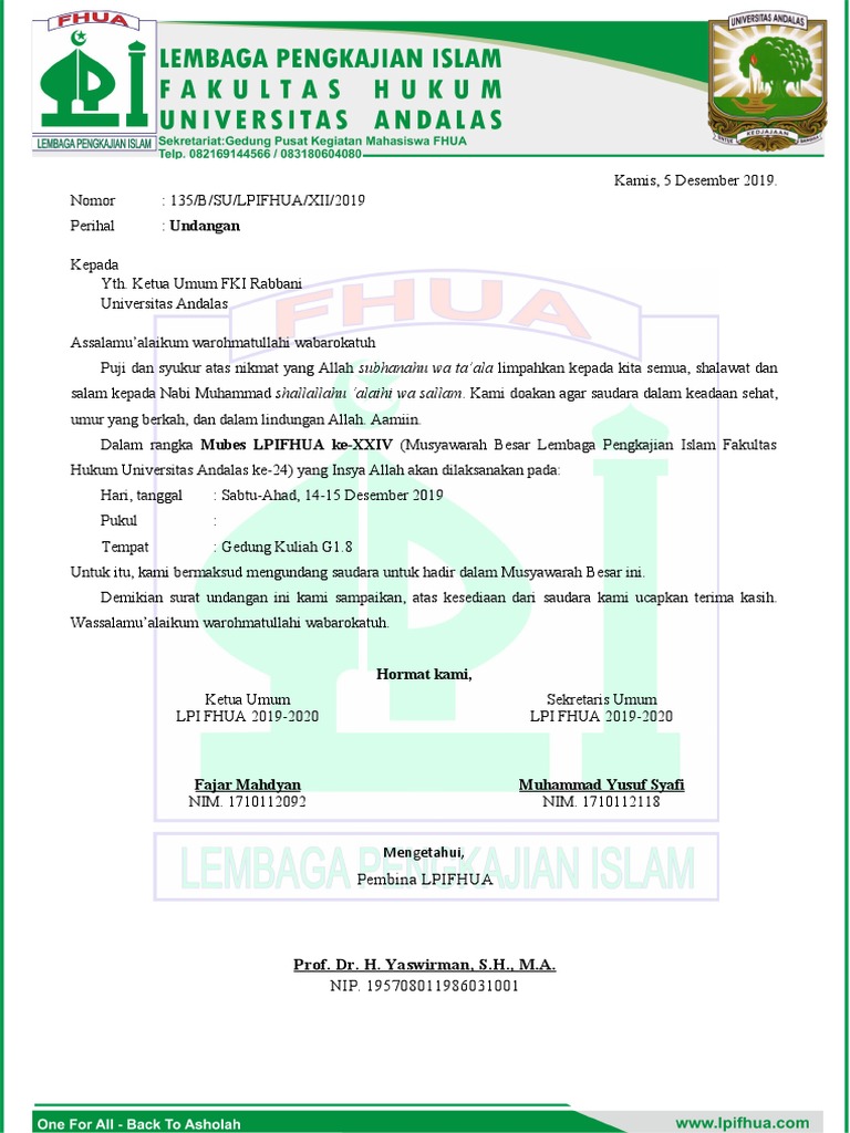 Contoh Surat Undangan Mubes | PDF