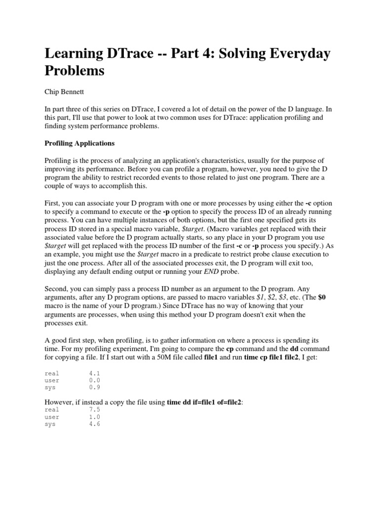 Learning DTrace Part4 | PDF | Cpu Cache | Parameter (Computer Programming)