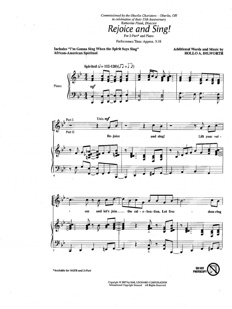 Rejoice and Sing | PDF
