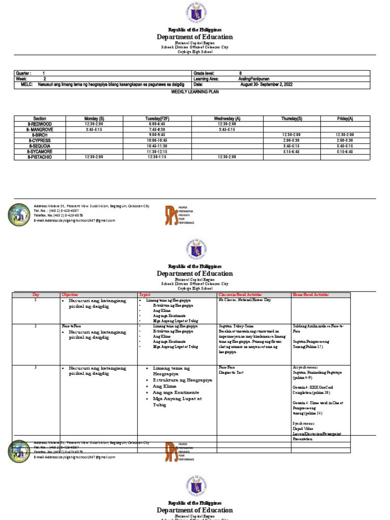 WLP Quarter 1 Week2 Ap8 | PDF