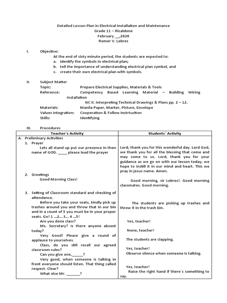 4 LP. Electrical Symbol | PDF | Teachers | Prayer