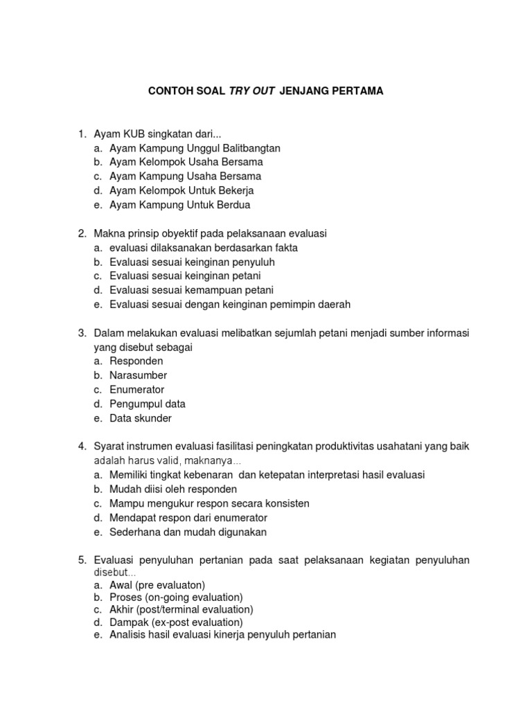 Try Out SKB Penyuluh Pertanian Pertama | PDF