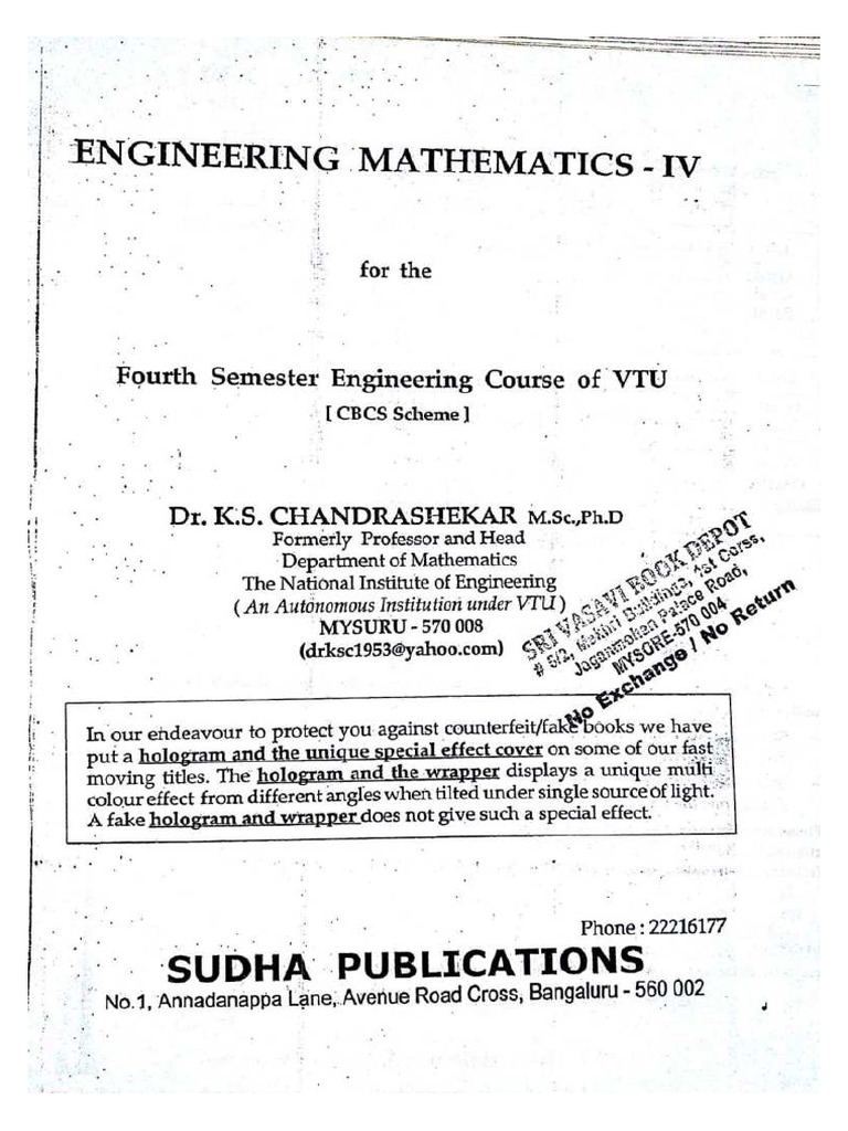 m4 Textbook by DR KSC Compress Compressed | PDF