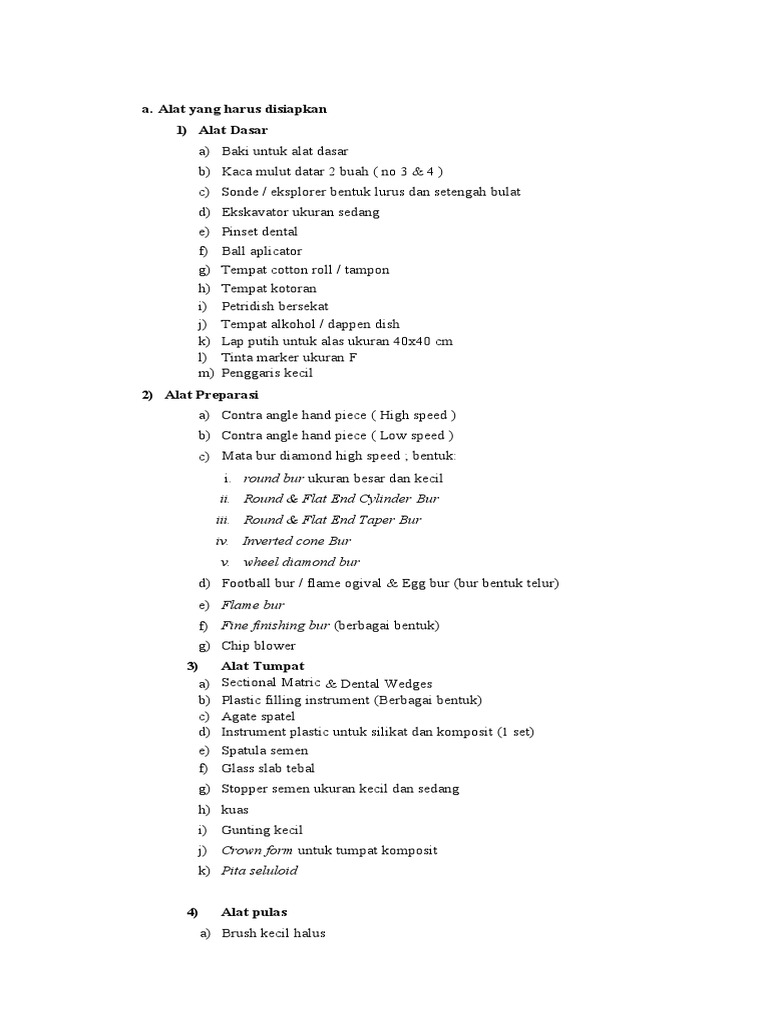 Alat Yang Harus Disiapkan | PDF | Kajian Bahasa Asing | Griya & Taman
