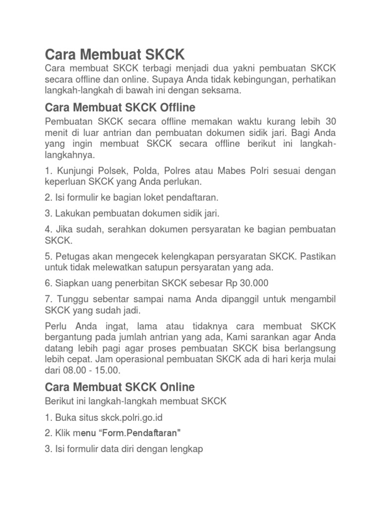 Cara Membuat SKCK | PDF