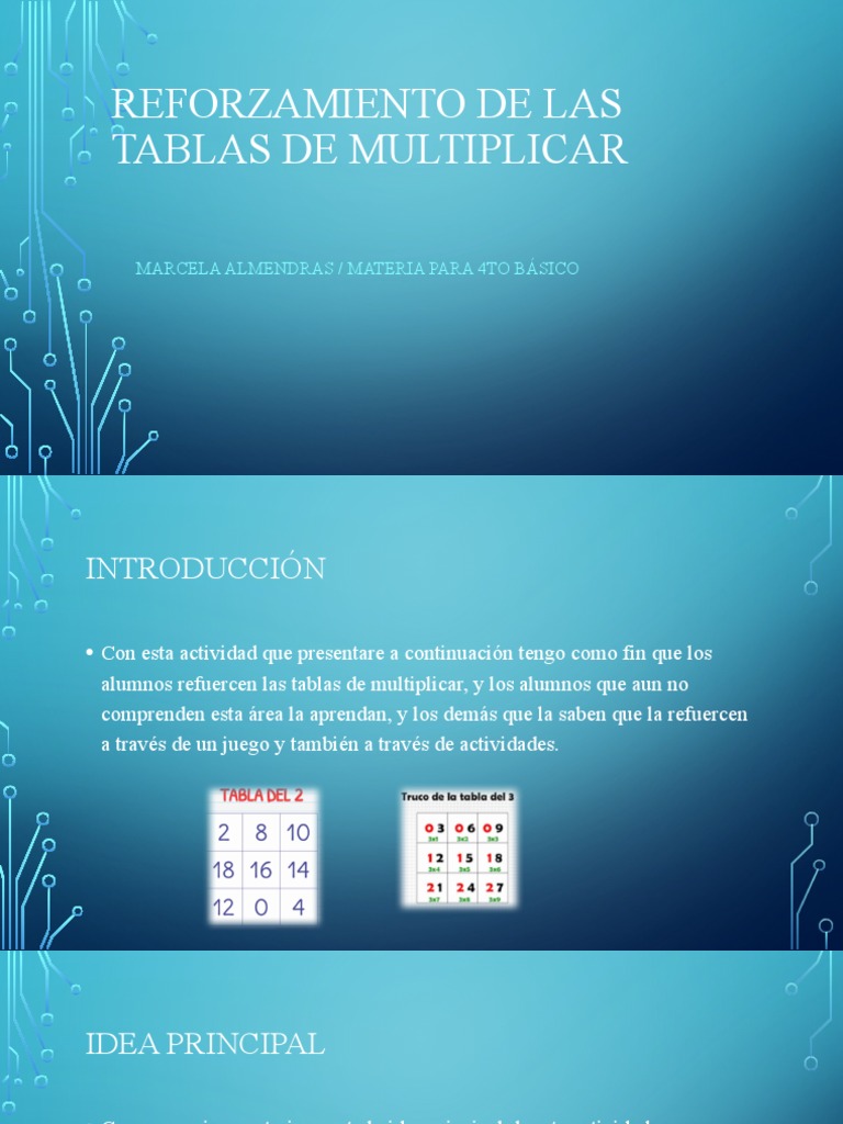Refuerzo de Tablas de Multiplicar 4º Básico | PDF