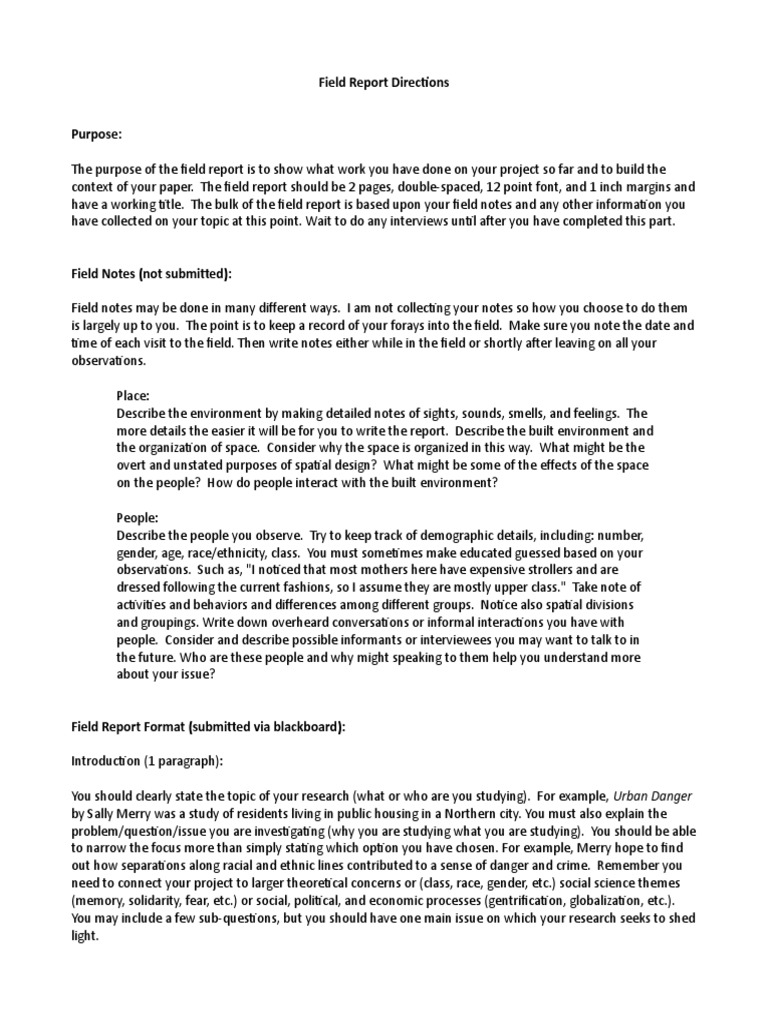 Field Report Directions f22 | PDF | Information | Cognitive Science