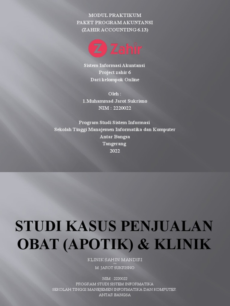 Studi Kasus Penjualan Obat (Apotik) & | PDF | Pengelolaan Keuangan & Uang