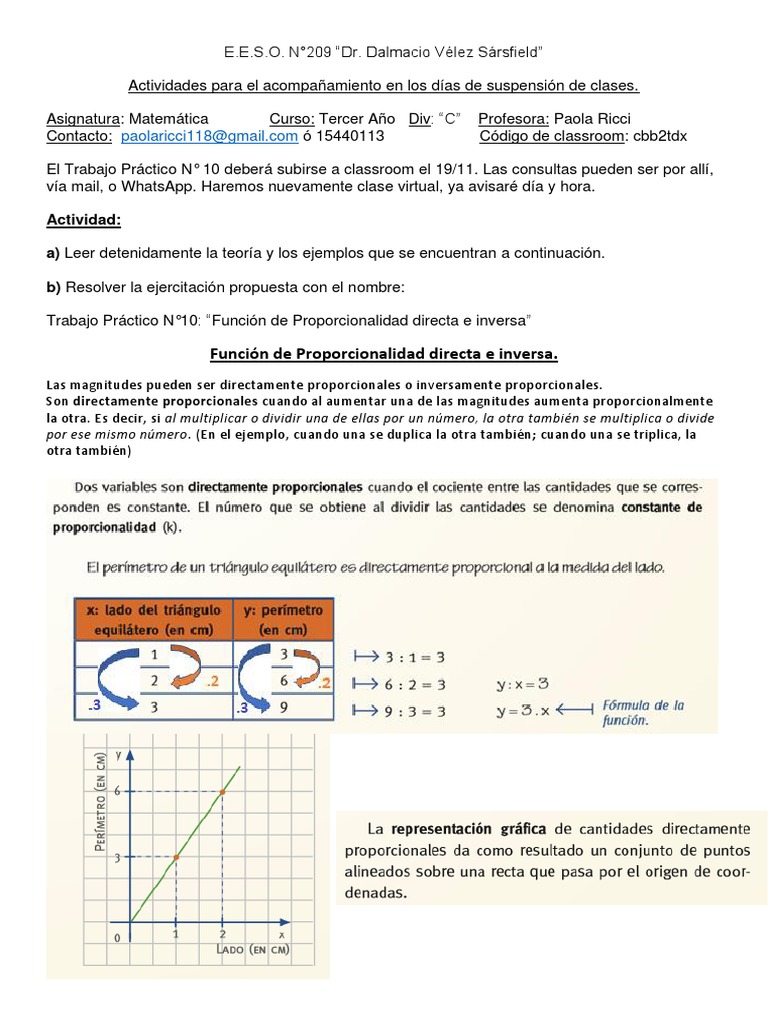 Función de Proporcionalidad Directa e Inversa | PDF