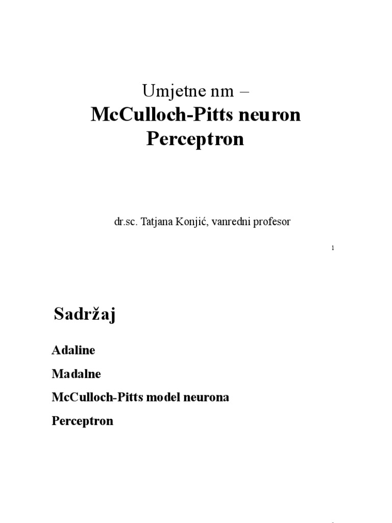 4 MCCP Perceptron | PDF
