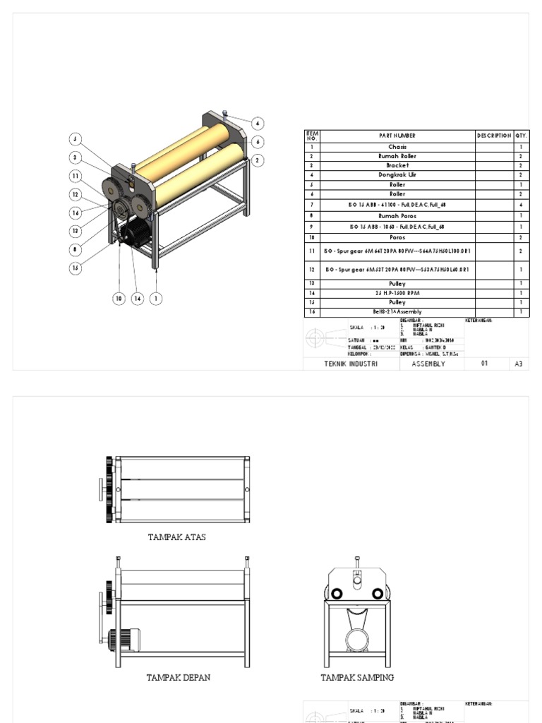 Bending Roller Drawing | PDF | Teknologi & Rekayasa