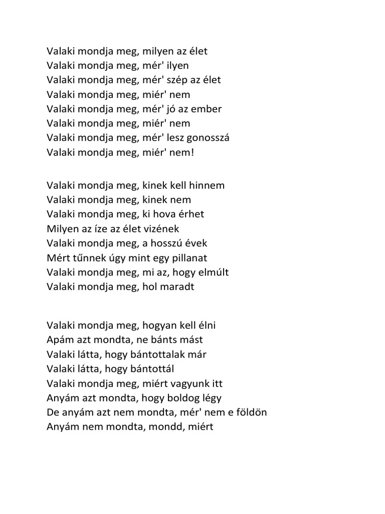 Valaki Mondja Meg (Egy Példány Nekem) | PDF