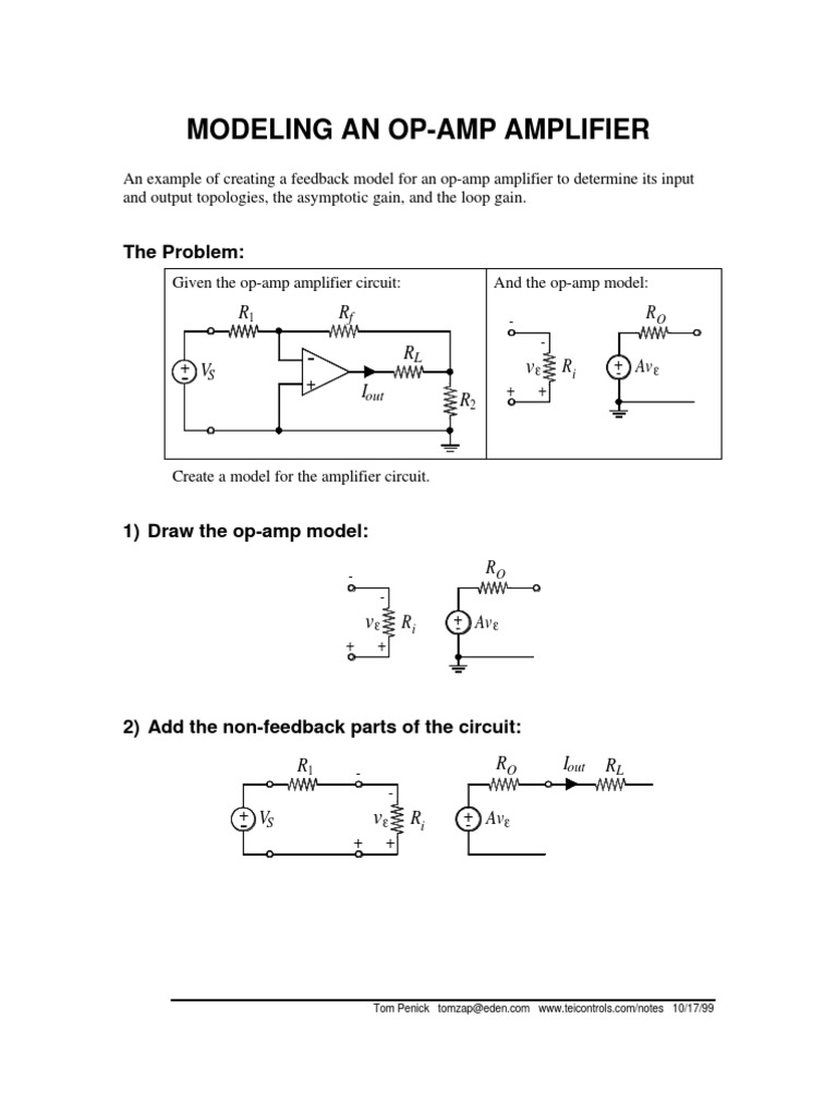 Modeling An Op Amp Amplifier The Problem Pdf Amplifier