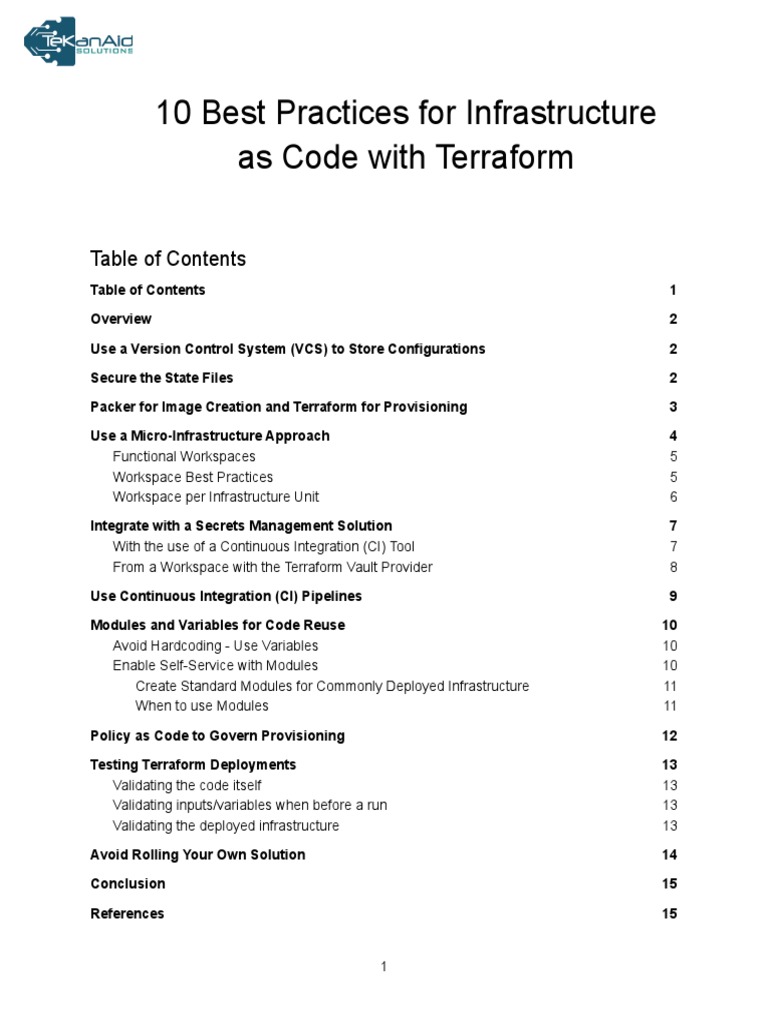 Terraform Best Practices Guide | PDF | Version Control | Cloud Computing
