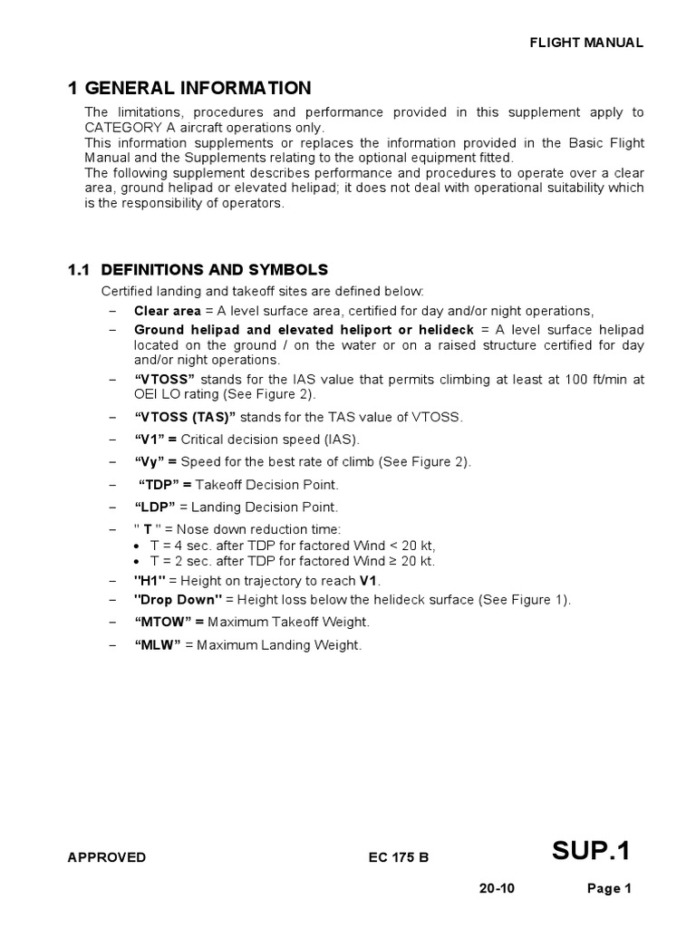 EC 175 B Flight Manual Supplement | PDF | Takeoff | Aeronautics