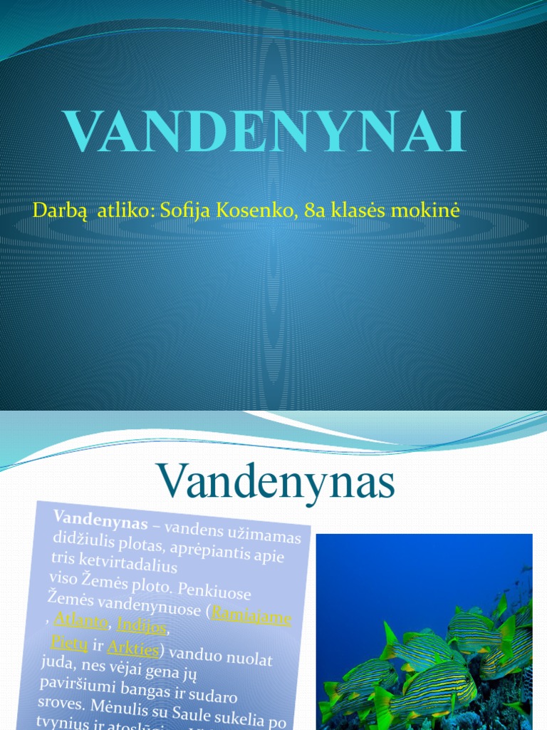 Vandenynai Sofija Kosenko 8a Klase | PDF