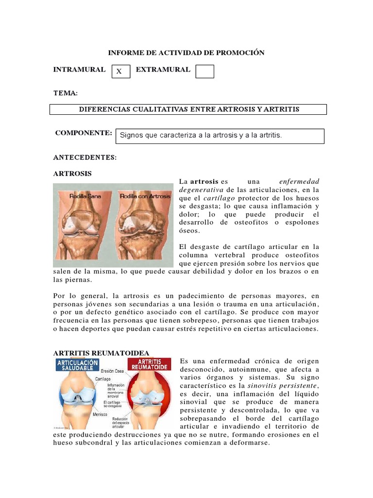 Artrosis vs Artritis. | PDF | Osteoartritis | Artritis Reumatoide