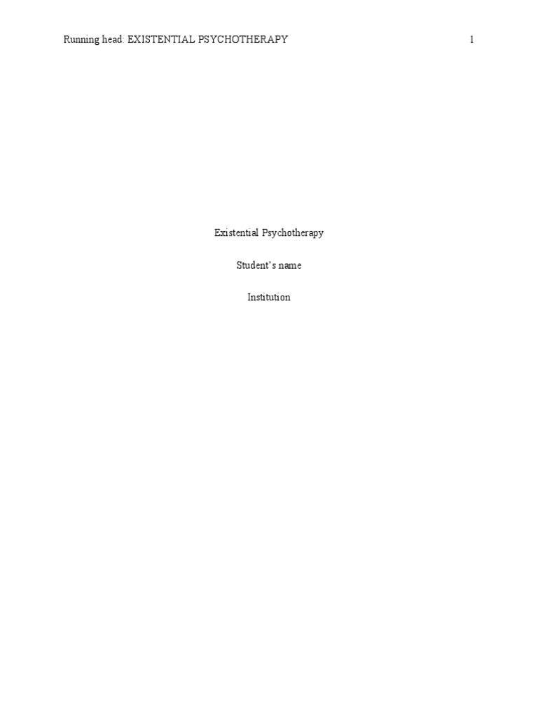 Existential Psychotherapy Pdf Psychotherapy Existentialism