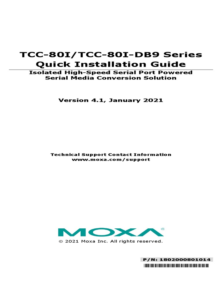 Moxa TCC 80 80i Series Qig v4.1 | PDF | Computer Engineering | Data Transmission
