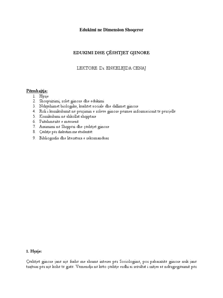 Edukimi Ne Dimensionin Shoqeror 4 | PDF