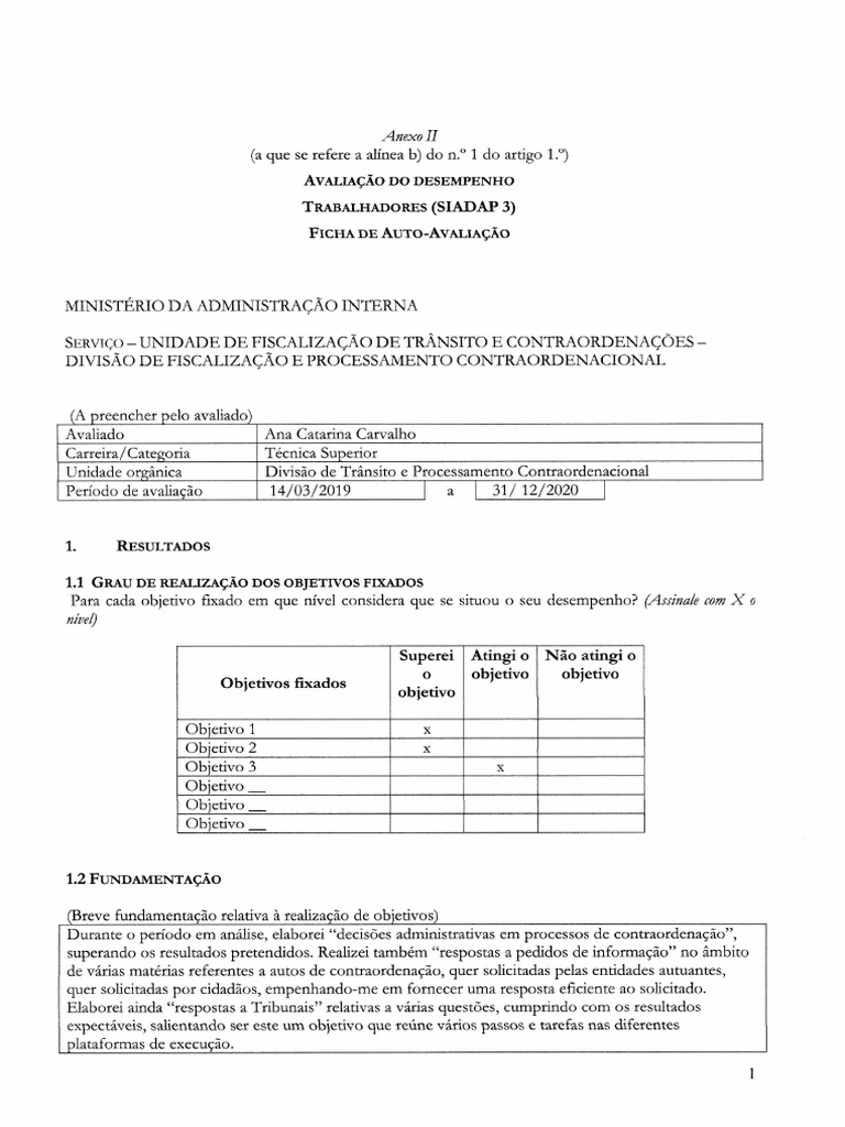 Siadap 3 Auto-Avaliação ACC | PDF