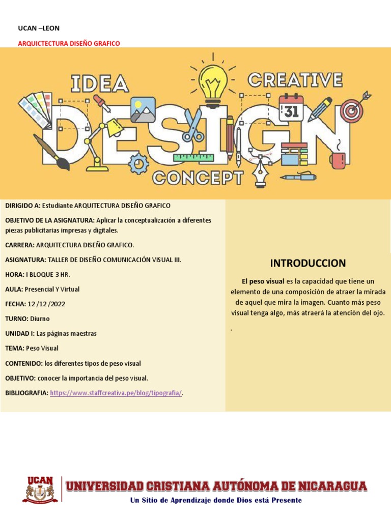 Guia 2 Taller de Diseño Comunicacion Visual Ucan Leon Peso Visual | PDF ...