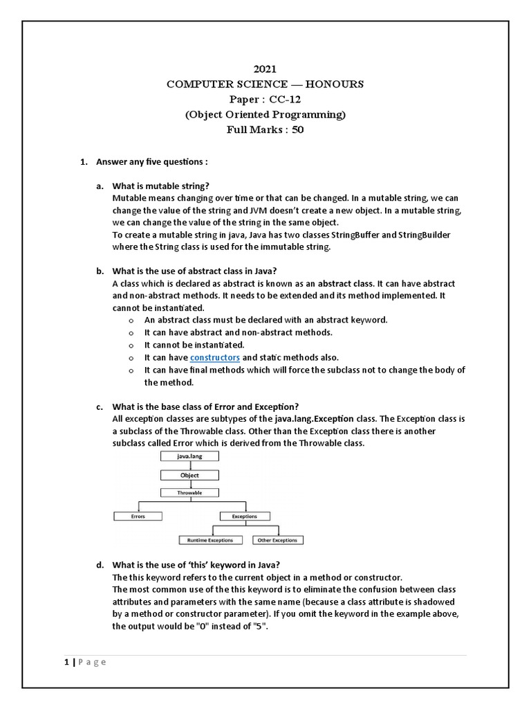 2021 Java Solution Pdf Inheritance Object Oriented Programming Class Computer Programming 5347