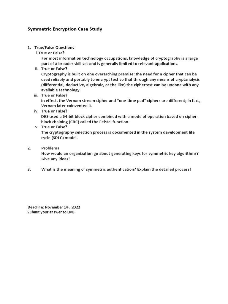 Symmetric Encryption Case Study | PDF