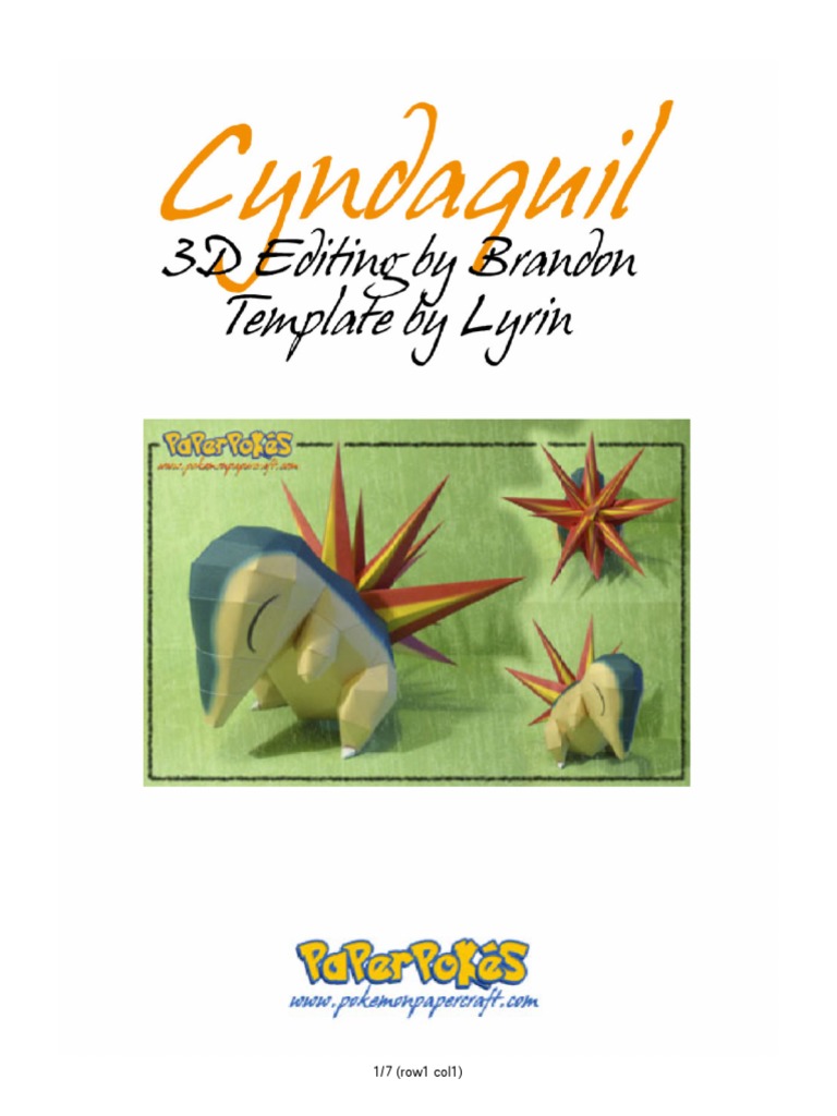 Cyndaquil Model Assembly Guide | PDF