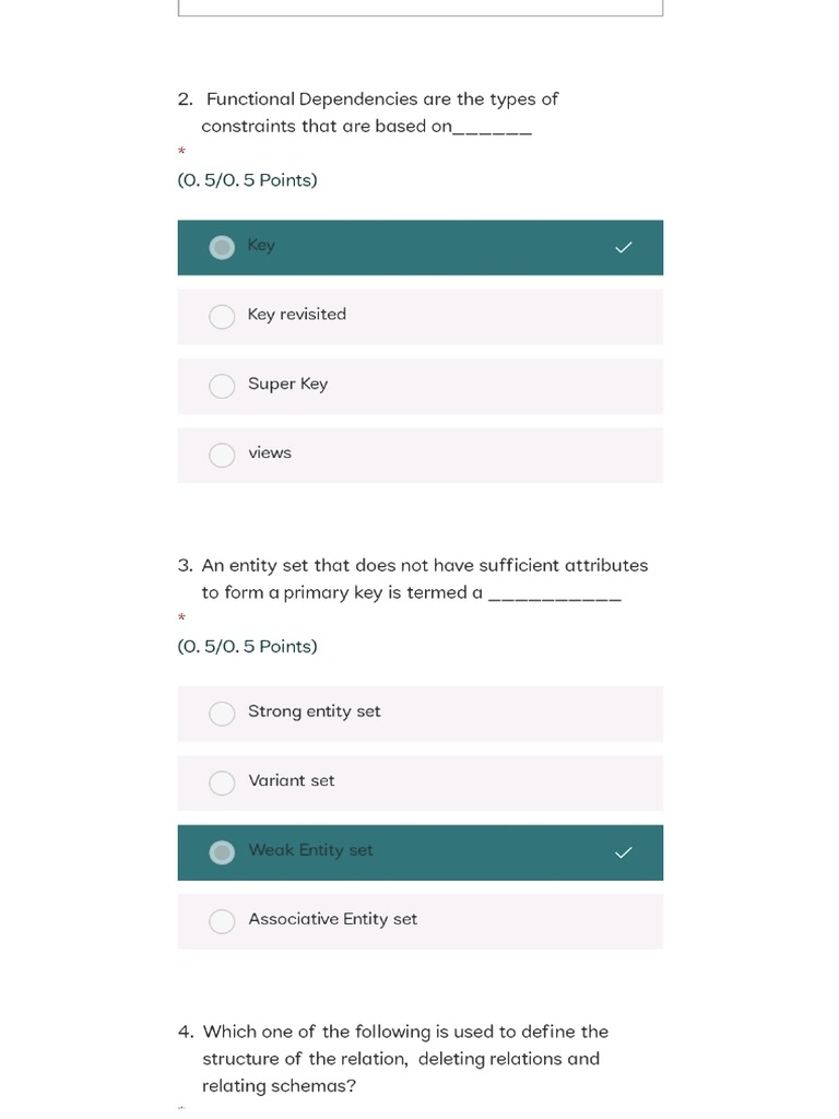Database Management System Solved Test 1 Mcqs | PDF Database Management System Solved Test 1 Mcqs | PDF