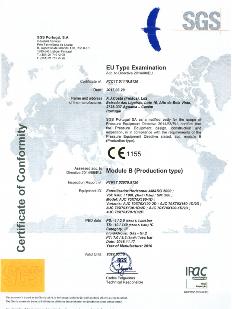 PED Certificate AMARO | PDF