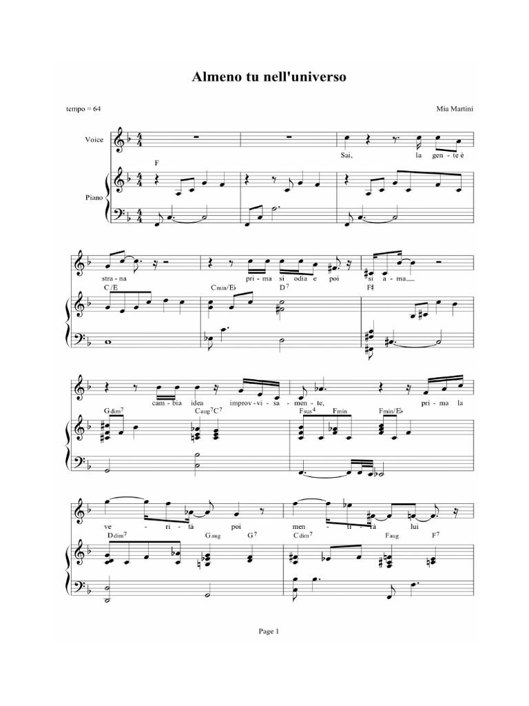 Almeno Tu Nell'universo | PDF