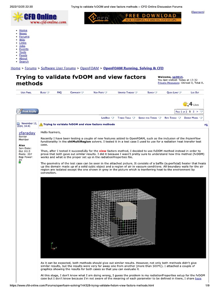 Trying To Validate FvDOM and View Facto... Ethods - CFD Online Discussion Forums | PDF
