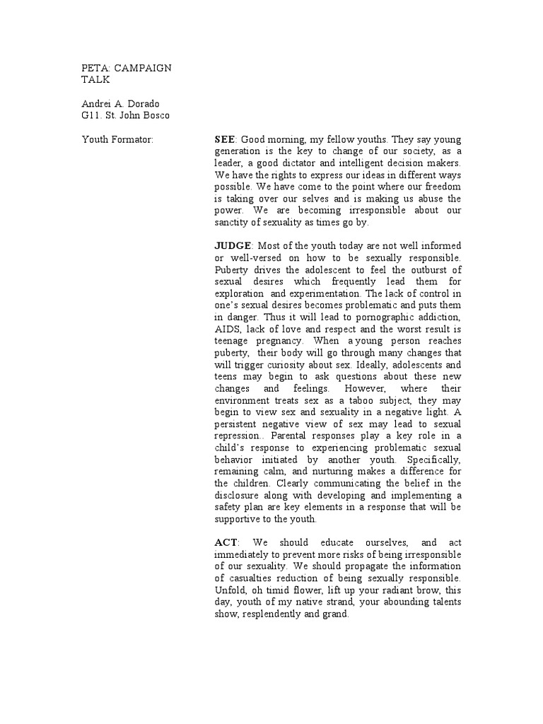 PETA Perdev | PDF | Adolescence | Youth