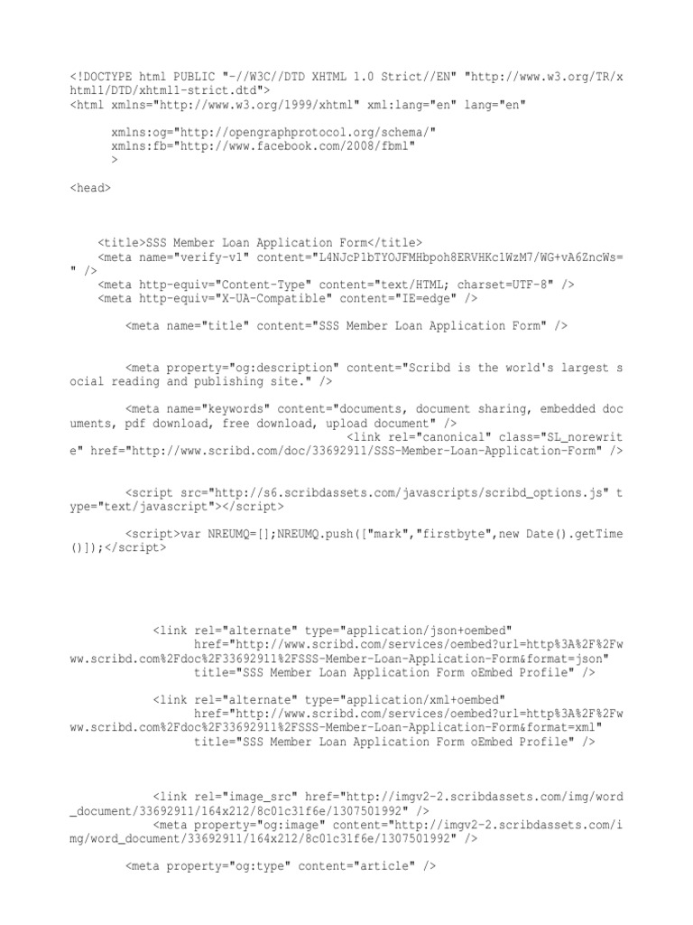 SSS Member Loan Application Form | PDF | World Wide Web Consortium ...