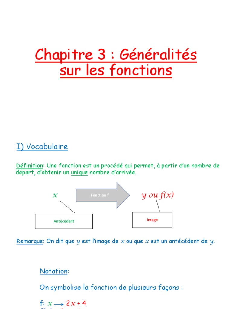 Introduction aux fonctions en mathématiques | PDF | Fonction ...