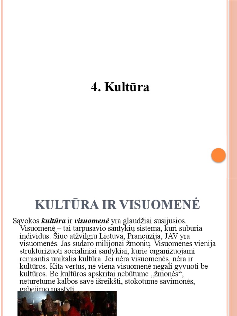 Sociologija 4 VGTU Kultura Atn | PDF