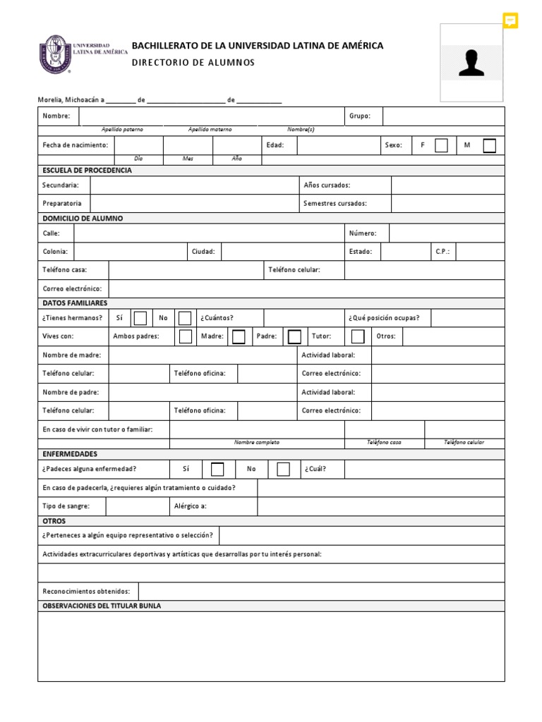 Formato de Directorio de Alumnos Editable | PDF | Epidemiología | Medicina