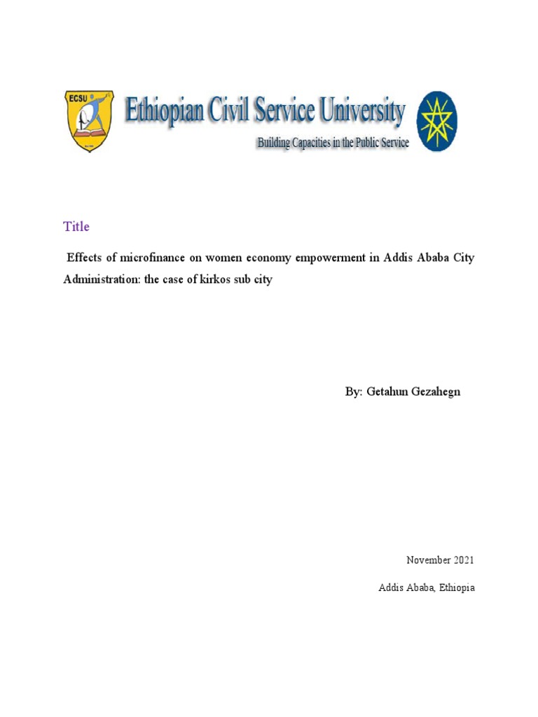 thesis proposal | PDF | Microfinance | Empowerment