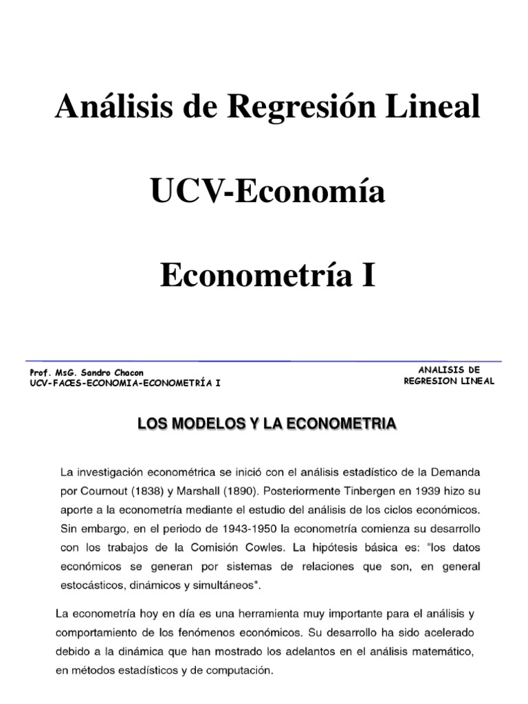 Econometria I Introduccion | PDF | Econometría | Análisis de regresión